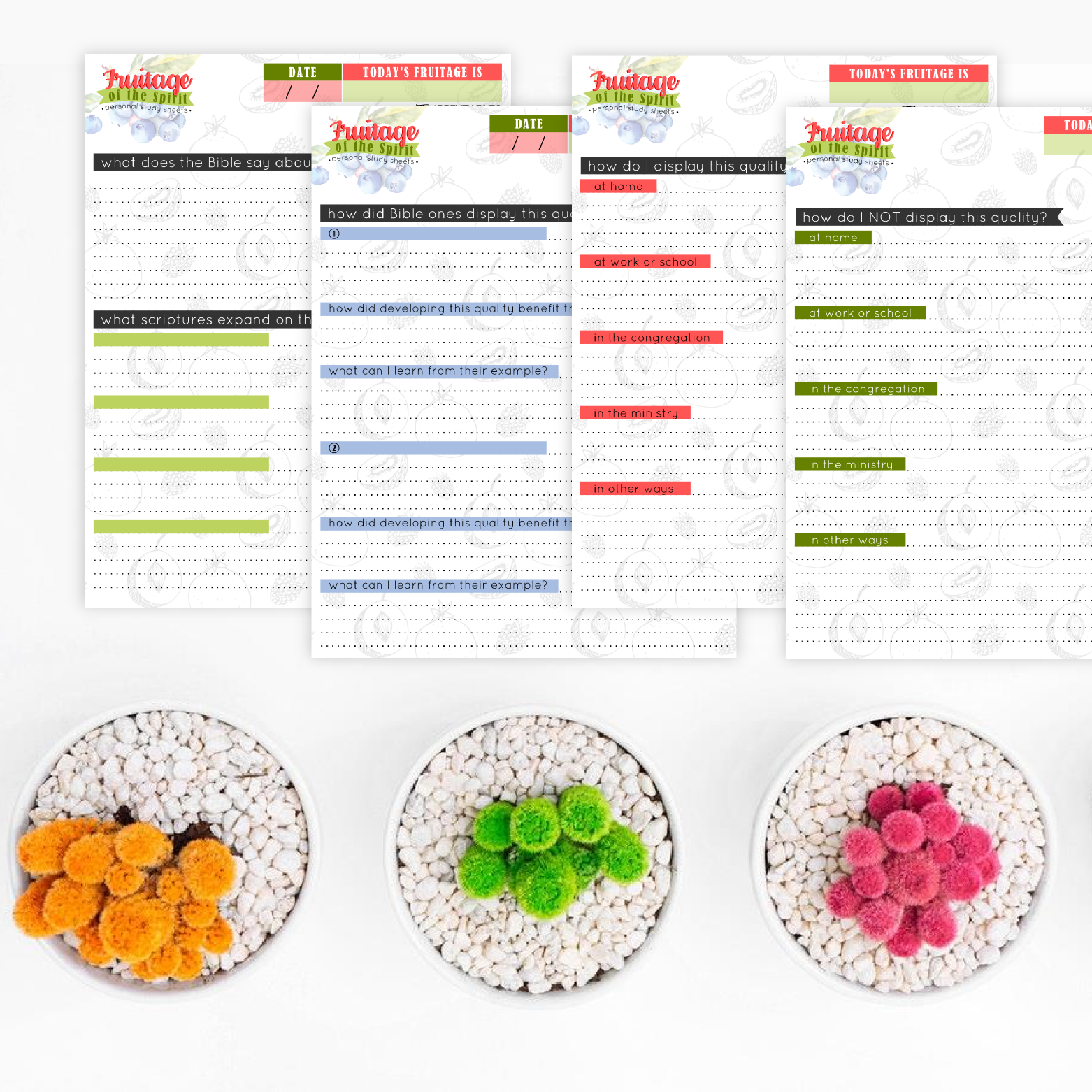 Fruitage Of The Spirit Personal Study Sheets JW - JW Printables