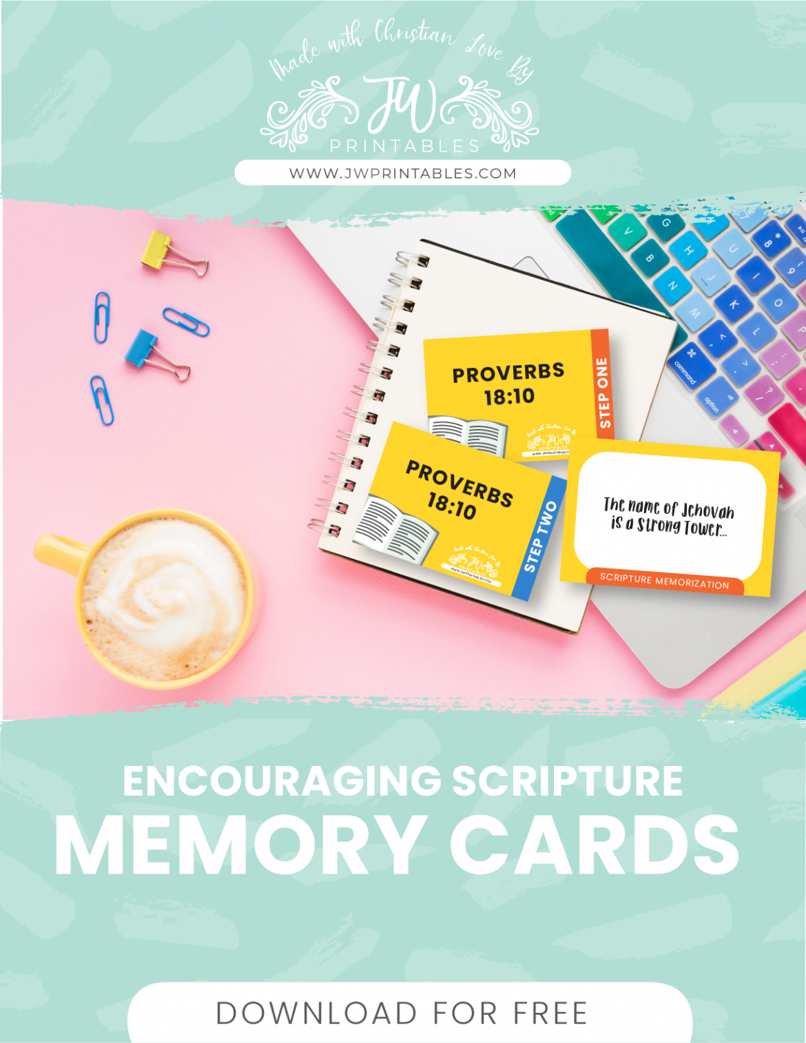 Scripture Memorization Cards - Proverbs 18:10 - JW Printables