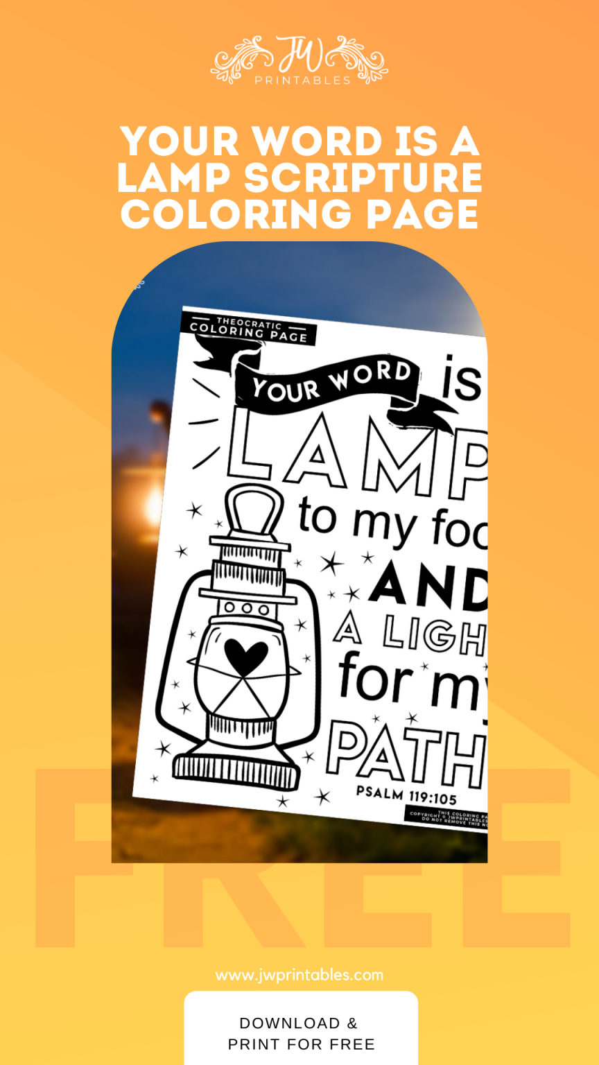 Your Word a Lamp Coloring Page - JW Printables