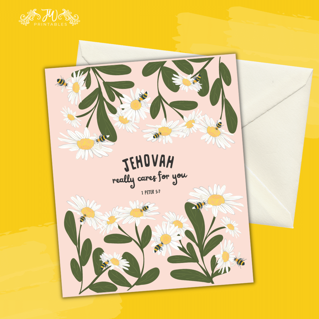 Jehovah Really Cares For You - Greeting Card - JW Printables