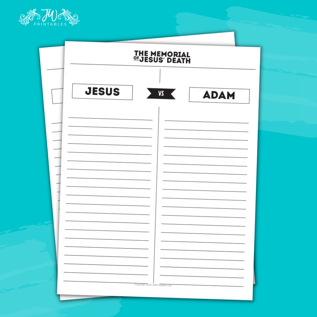 Jesus vs Adam Contemporaries Worksheet - JW Printables