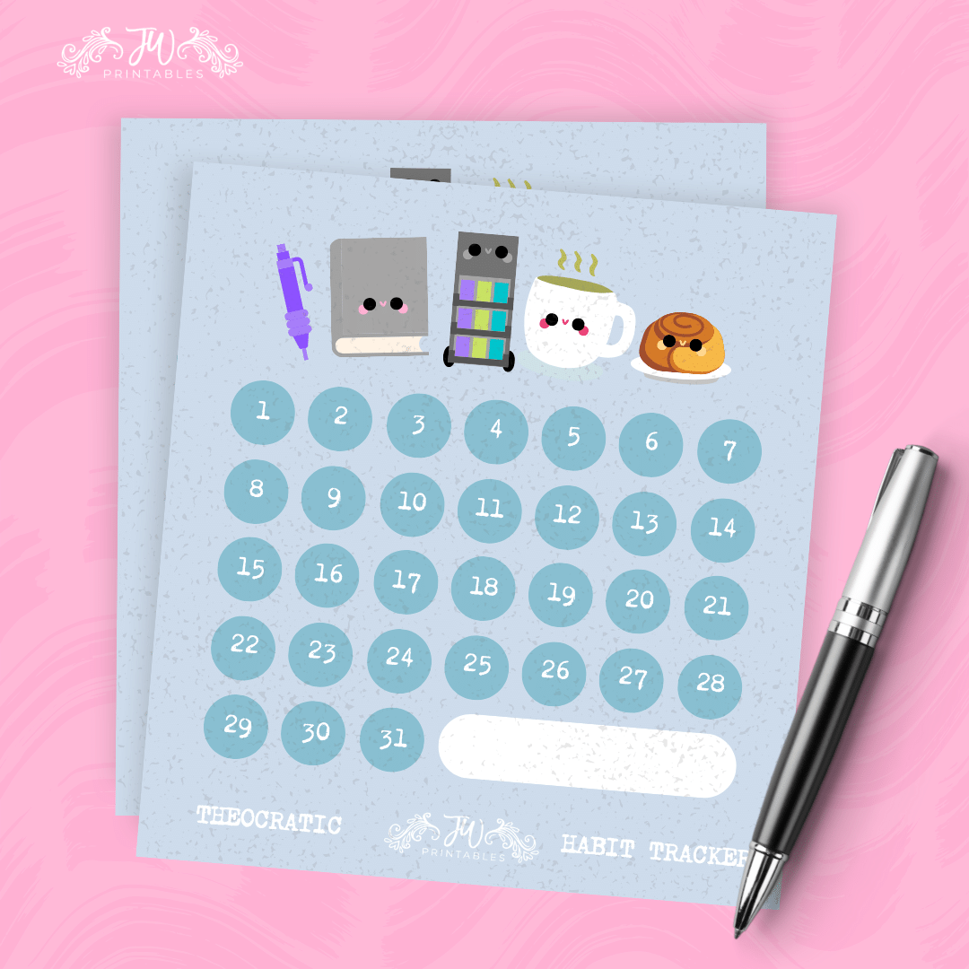 Kawaii Cute Theocratic Habit Tracker - JW Printables