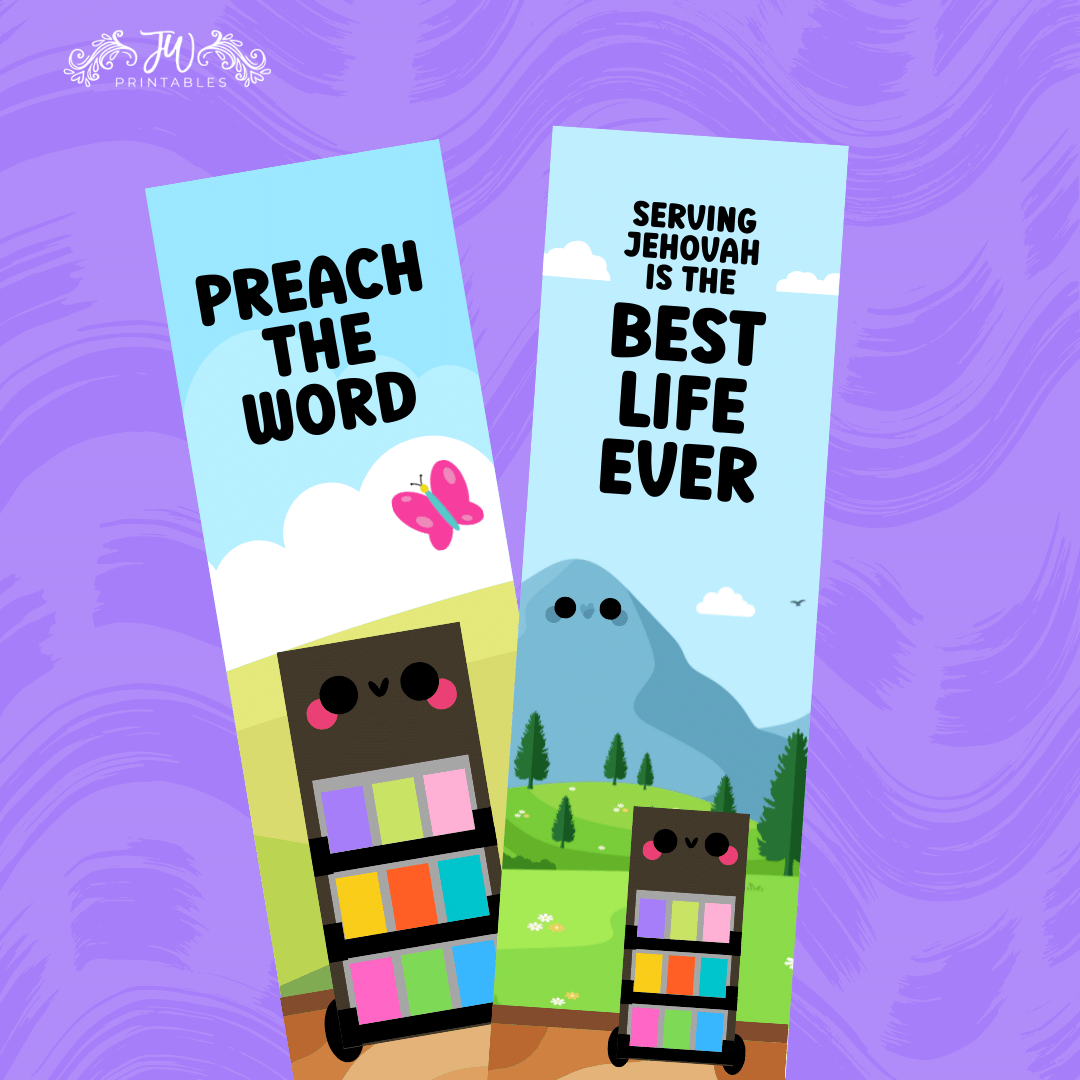 Kawaii Cute JW Kids Bookmark - JW Printables