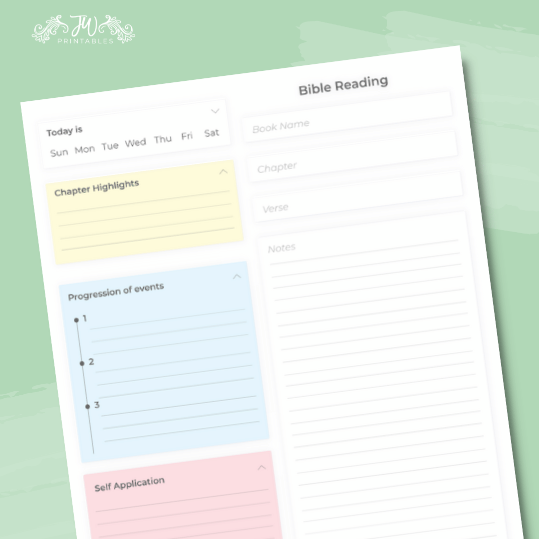 Minimalist Bible Reading Log - JW Printables