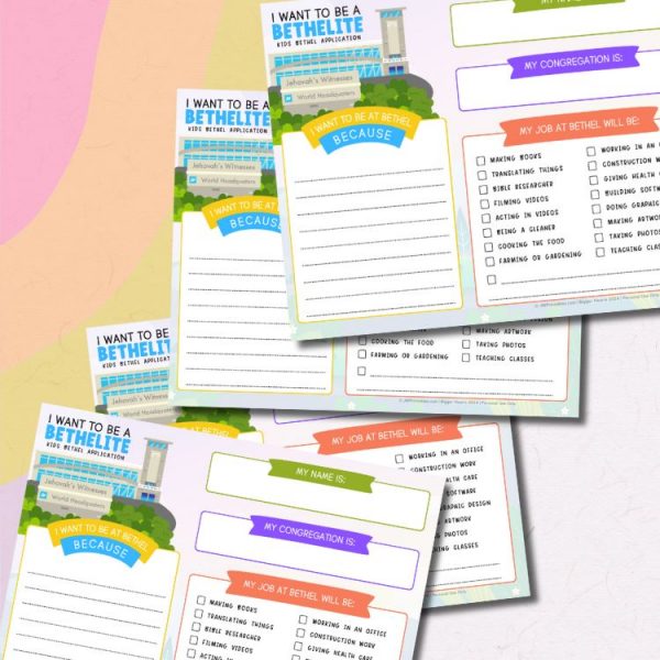 Kids Bethel Application - JW Printables