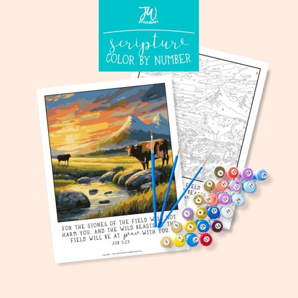 JW Scripture Color By Number - Job 5:23 - JW Printables