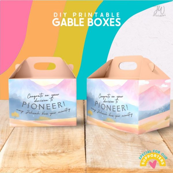 DIY Gable Box - Congrats Pioneer - JW Printables