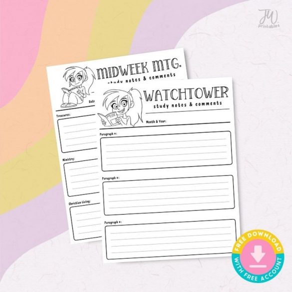 JW Printable - Teen JW Meeting Study Notes - JW Printables