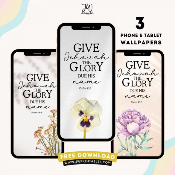 JW Free Printable - 2024 Year text Mobile Wallpapers | Floral Shadows ...