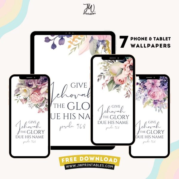 JW Free Printable - 2024 Year text Mobile Wallpapers | Floral Bright ...
