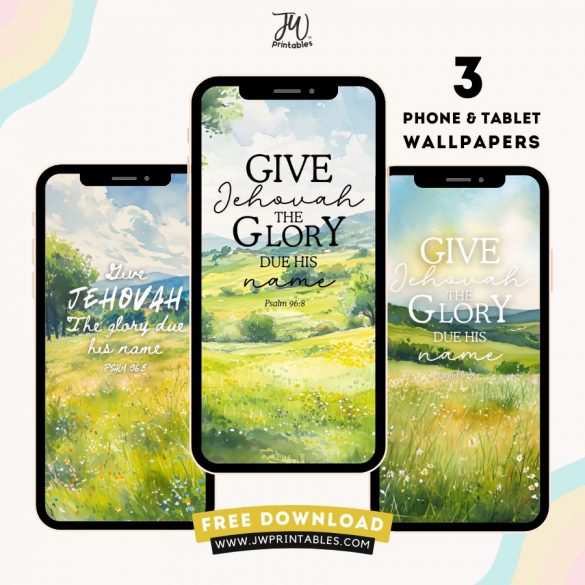 JW Free Printable - 2024 Year text Mobile Wallpapers | Watercolor ...