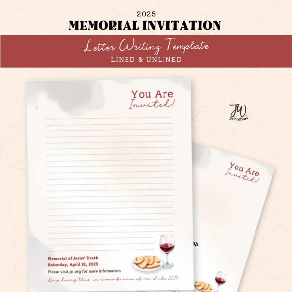 JW Letter Writing Stationery - 2025 Memorial of Jesus’ Death - JW ...
