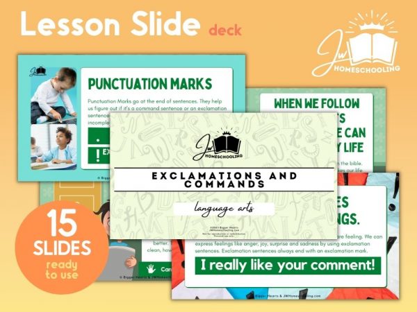 Exclamations and Commands | Lesson Slide Deck - JW Printables