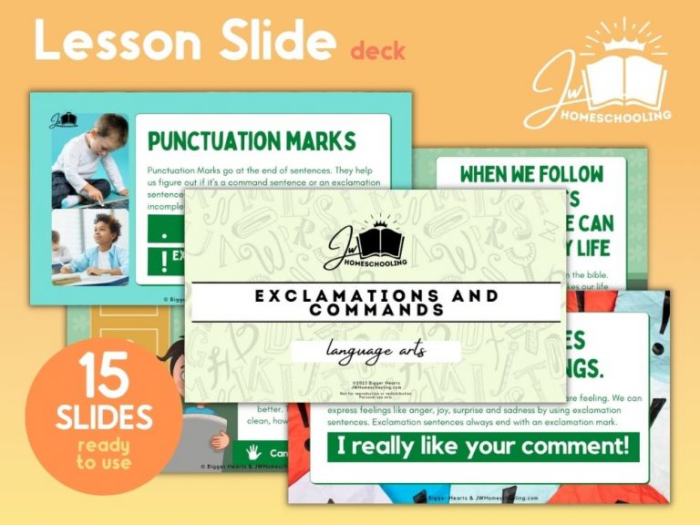 Exclamations and Commands | Lesson Slide Deck - JW Printables