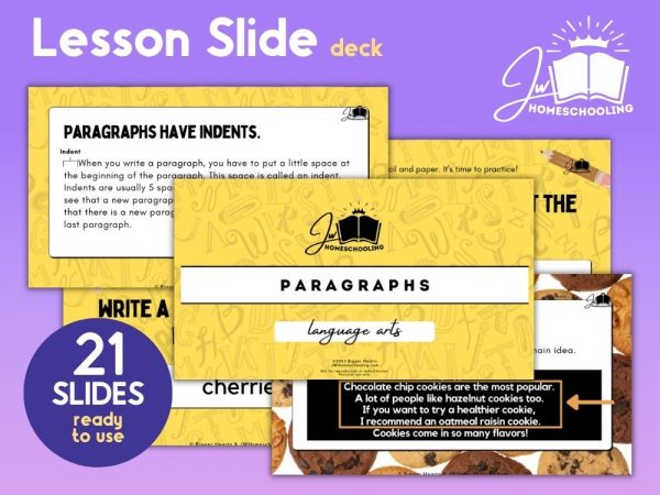 What Are Paragraphs? | Lesson Slide Deck - JW Printables