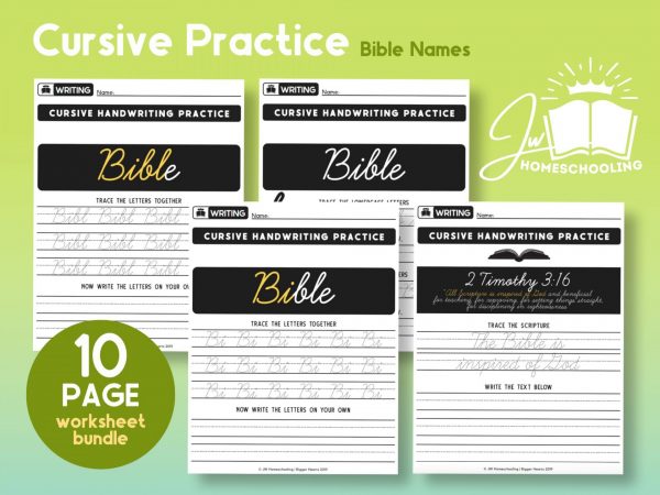 Bible Cursive Practice | JW Homeschool Worksheet - JW Printables