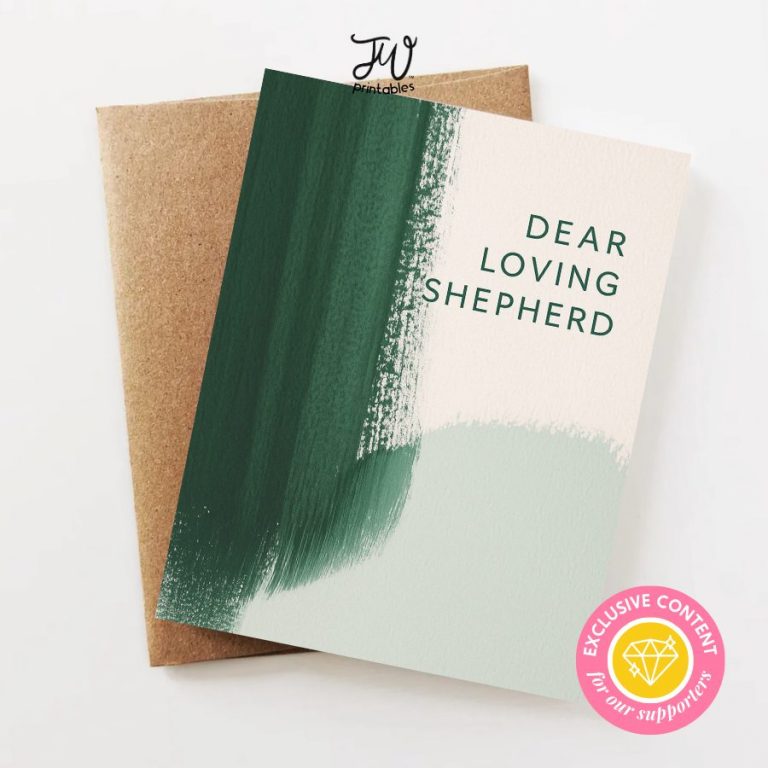 Dear Loving Shepherd Card | JW Printable Elder Encouragement Card - JW ...