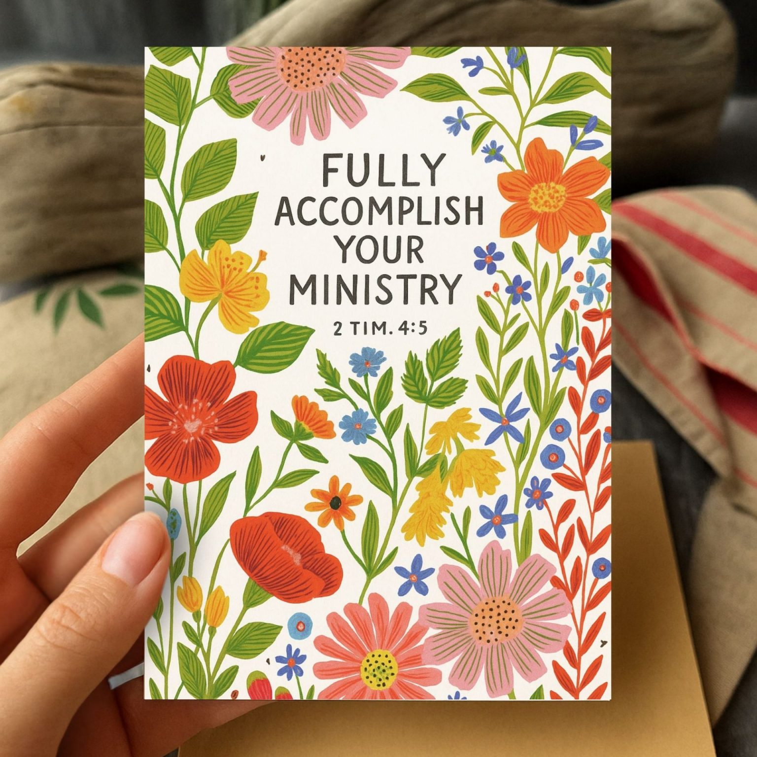 Accomplish Your Ministry Floral Card - JW Printables
