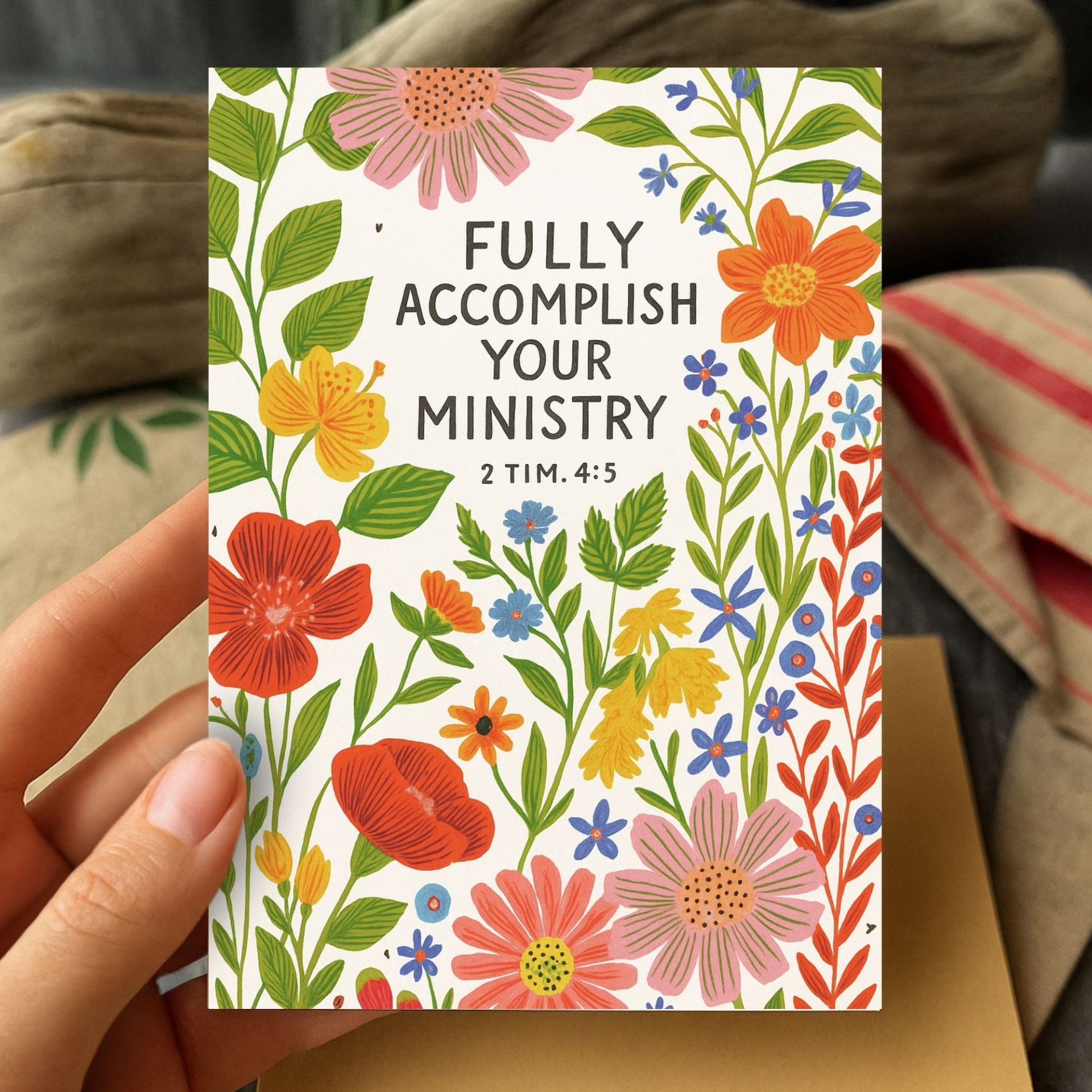 Accomplish Your Ministry Floral Card - JW Printables