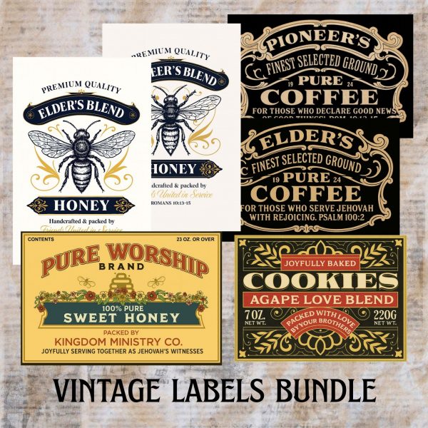 Vintage JW Labels Bundle - JW Printables