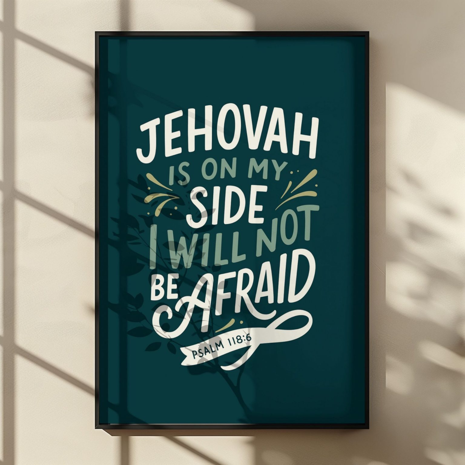 Jehovah Is On My Side | Psalm 118:6 Scripture Wall Art Print - JW ...
