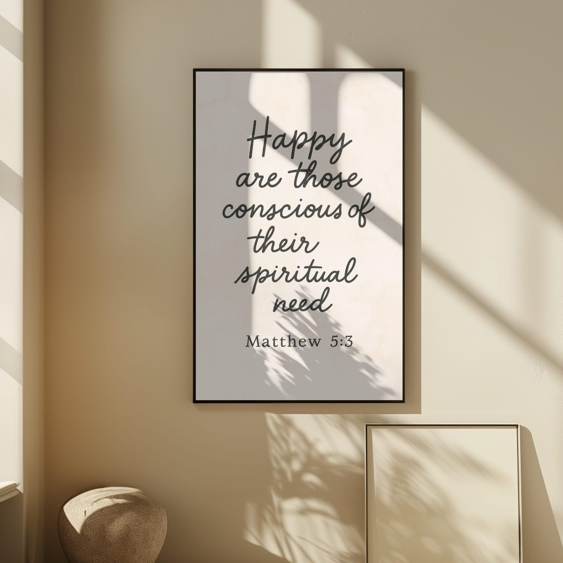 Minimal JW Yeartext 2026 Poster | Scripture Wall Art | Matthew 5:3 - JW ...