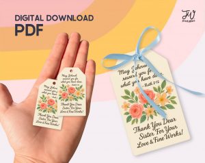 Printable JW Gift Tags • Ruth 2:12 Sister Thank You • Floral JW Favor ...